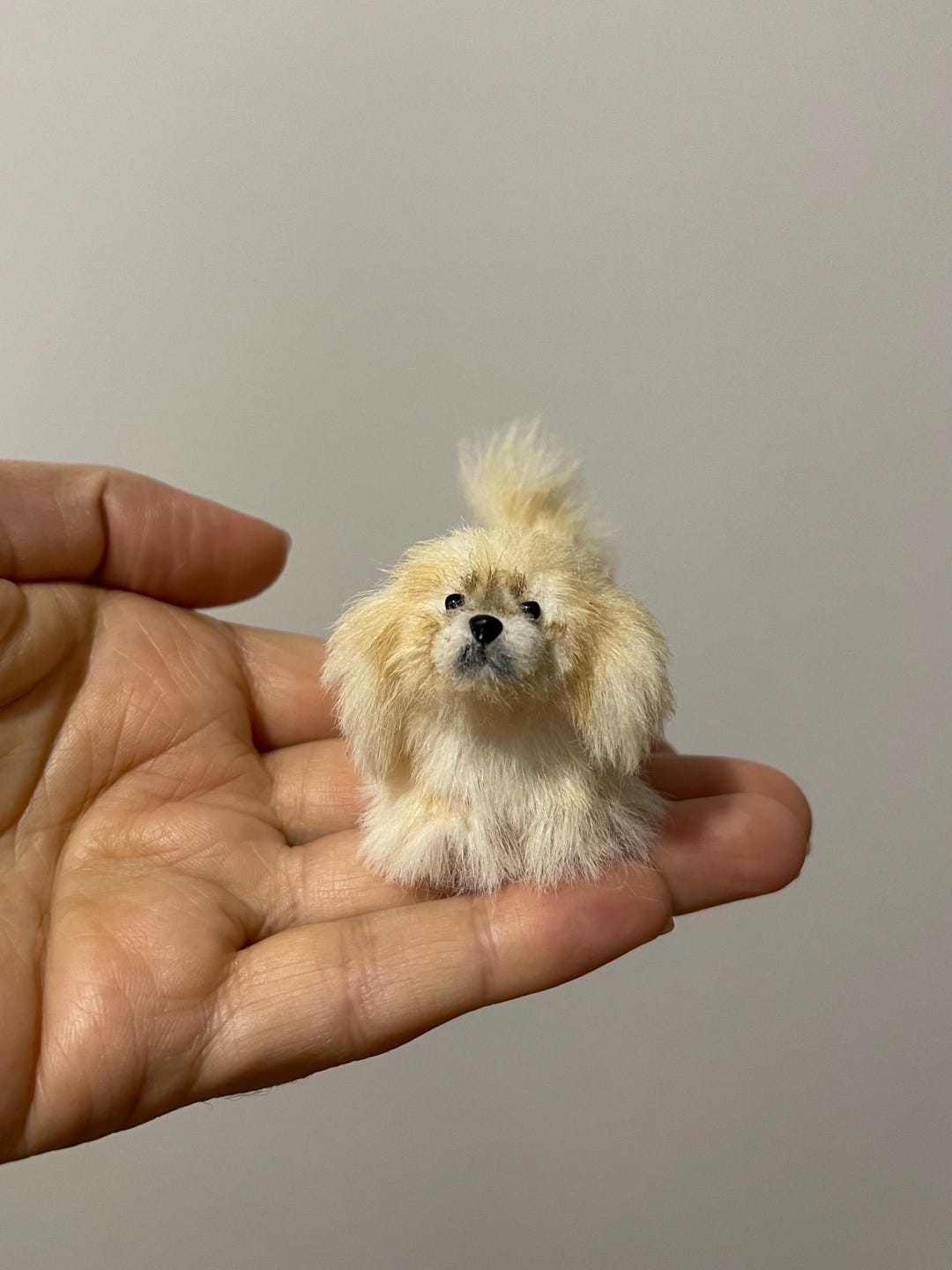Tiny Puppy Fluffy Little Dog for Doll Miniature Pekingese Dog Japanese ...