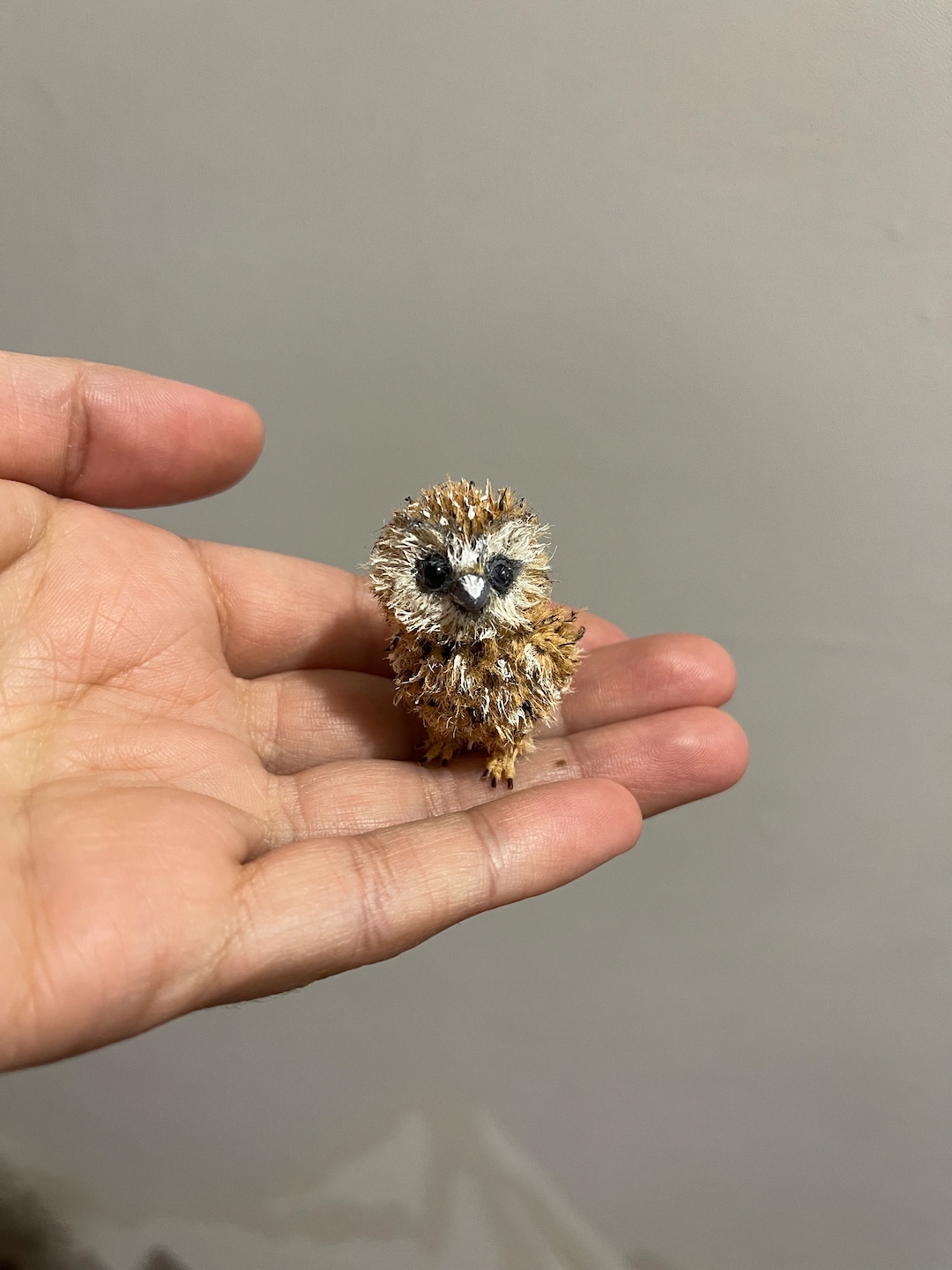 Handmade Owl Micro Bird Miniature Bun Owl Ooak Realistic Bird ...