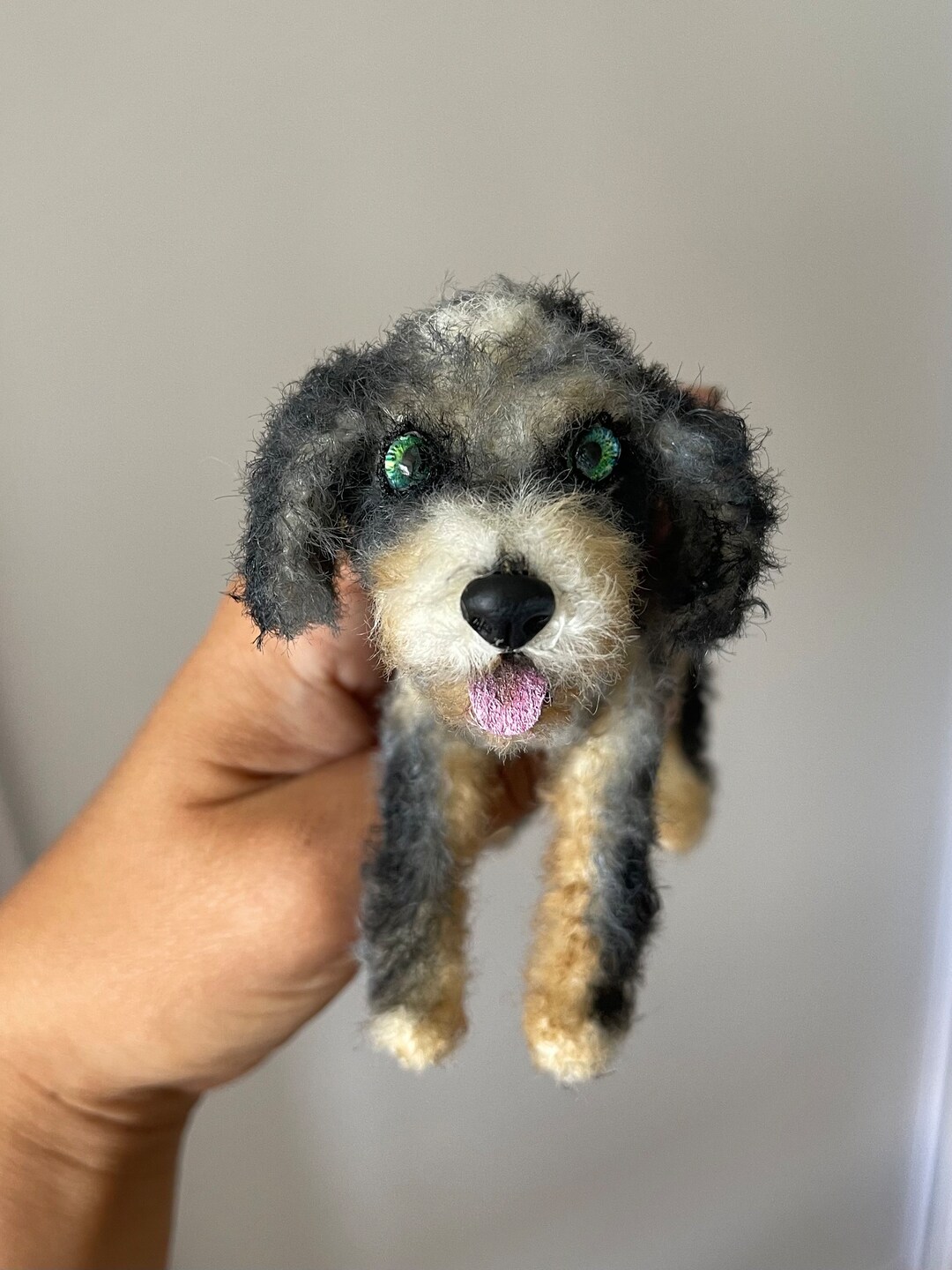 Miniature Dog Black Doodle OOAK Toy Realistic Animal Dog Portrait From ...