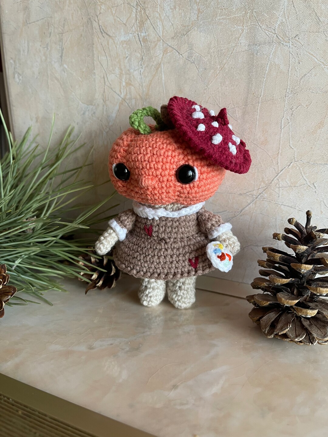 Handmade Toy Pumpkin Poppins Doll Crochet Toy Amigurumi Doll - Etsy
