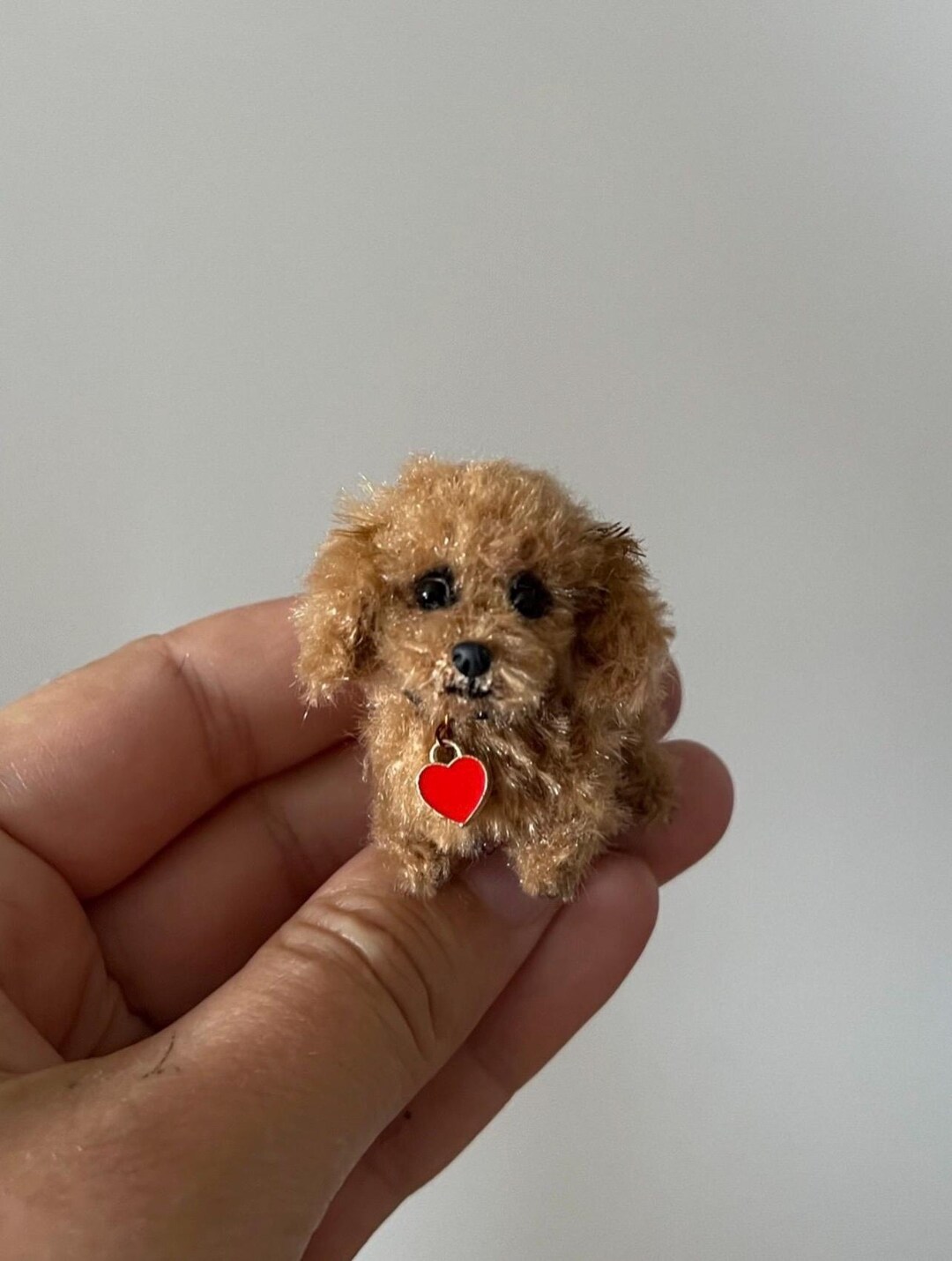 Miniature Dog Red Poodle Toy Realistic Dog Maltipoo Puppy Fluffy Pup ...