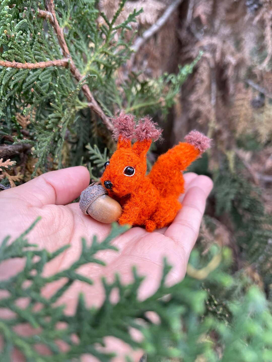 Miniature Squirrel Amigurumi Mini Ooak Animal Doll Pet Blythe Friend ...