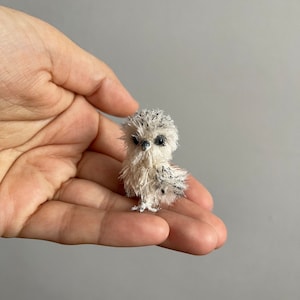 Miniature Barn Owl Micro White Owl Polar Owl Owl Bun Ooak Owl Realistic ...