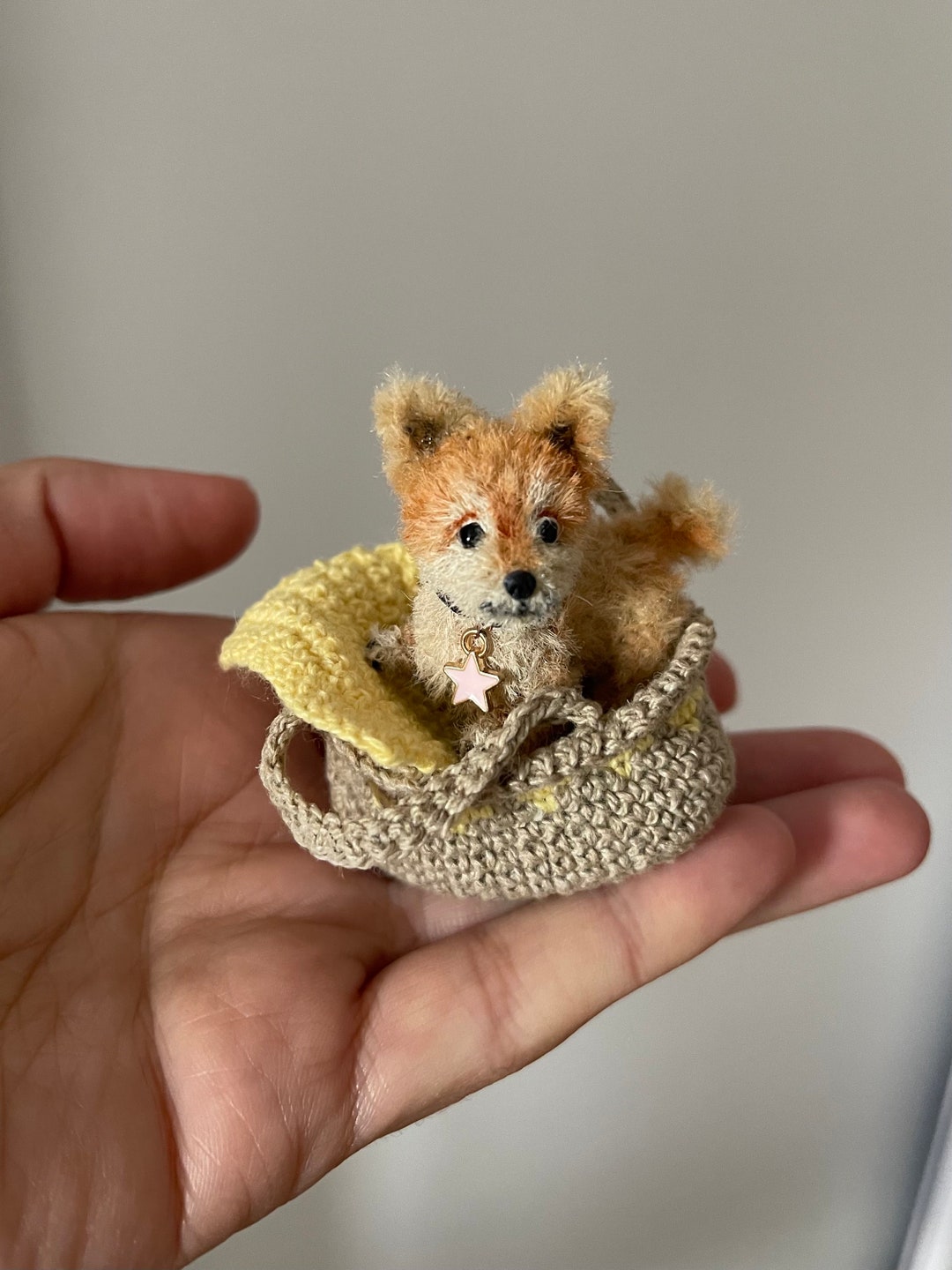 Miniature Dog Realistic Pomeranian Spitz Puppy in the Bag York Terrier ...