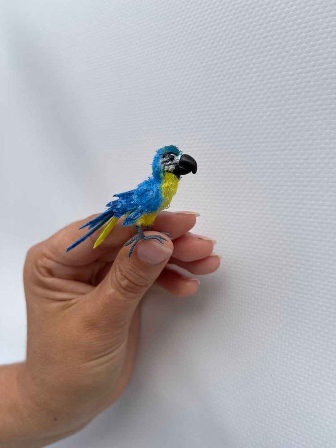 Miniature Realistic Macaw Parrot Tiny Tropical Bird Ooak Unique Mini ...