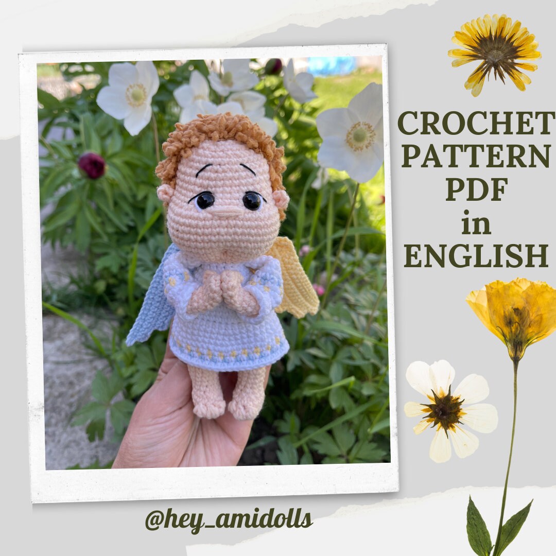 Angel Crochet Pattern Cute Little Angel Doll Guardian Angel Amigurumi ...
