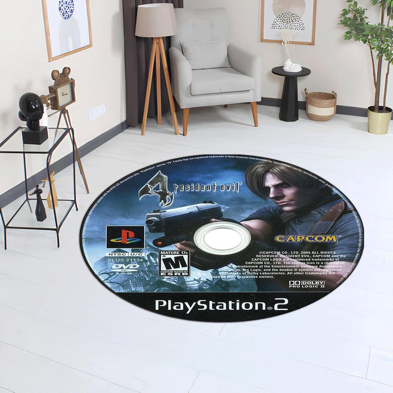 Resident Evil 4 PS2 Rug, Gamer Room Decor, Retro Playstation Carpet ...