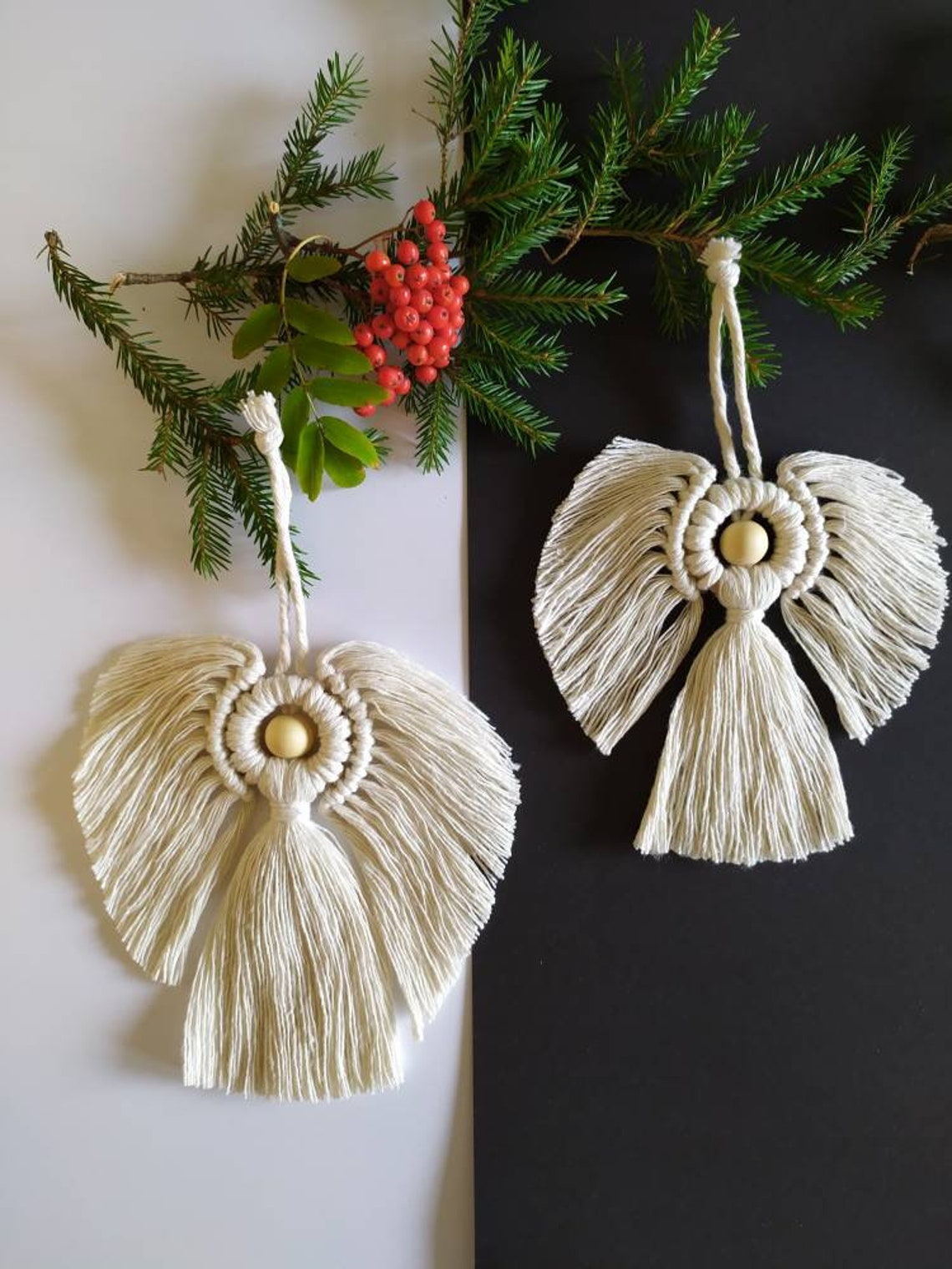 Christmas Ornament Angel Macrame Angel Decoration for - Etsy