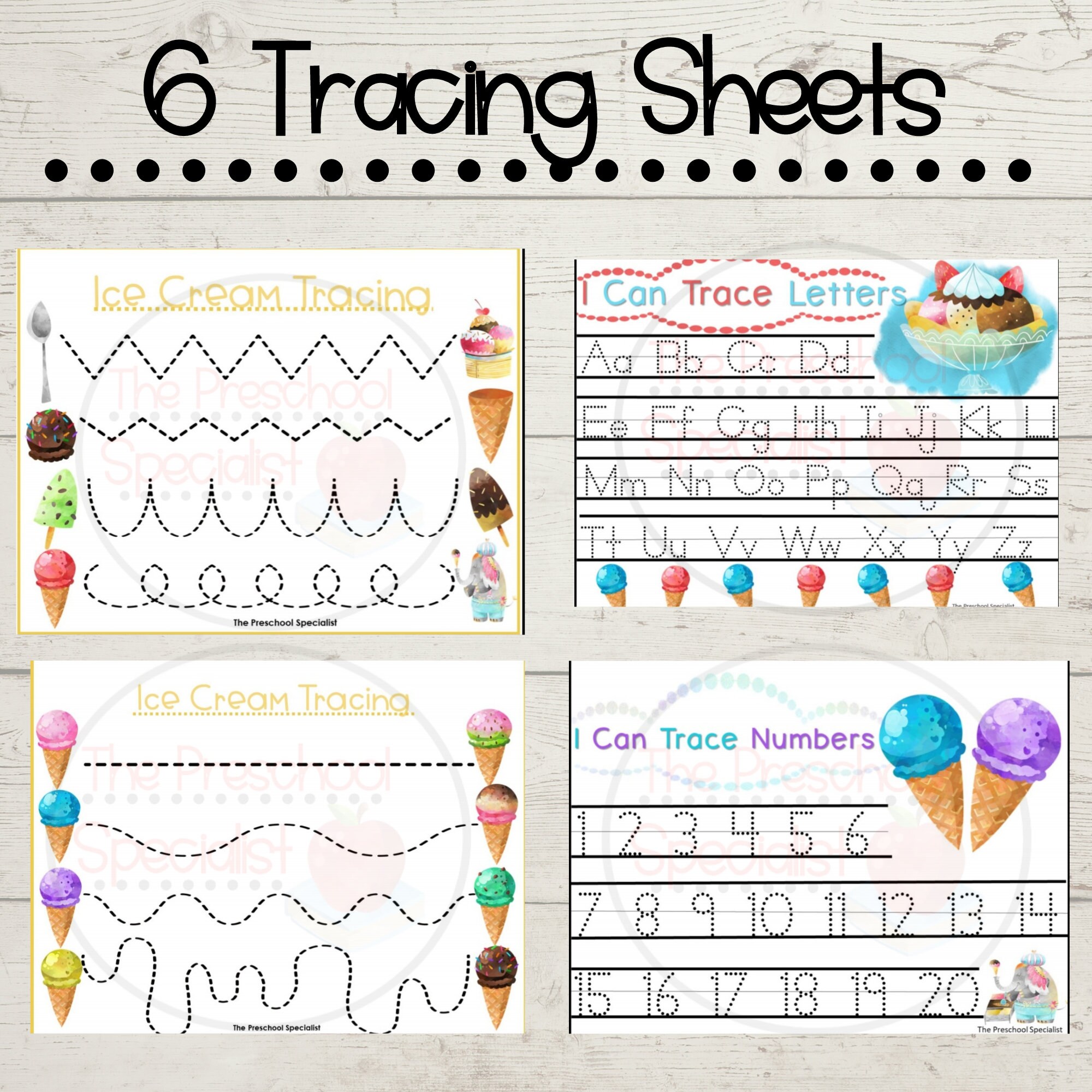 Printable Ice Cream Preschool Packet| Busy Book | Tracing & I Spy Game ...