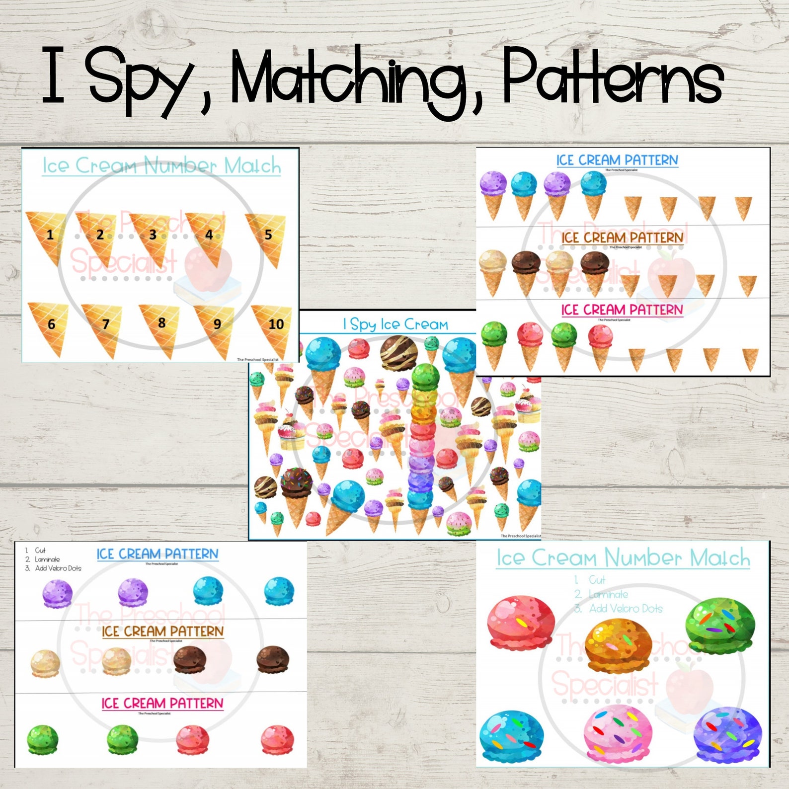 Printable Ice Cream Preschool Packet| Busy Book | Tracing & I Spy Game ...