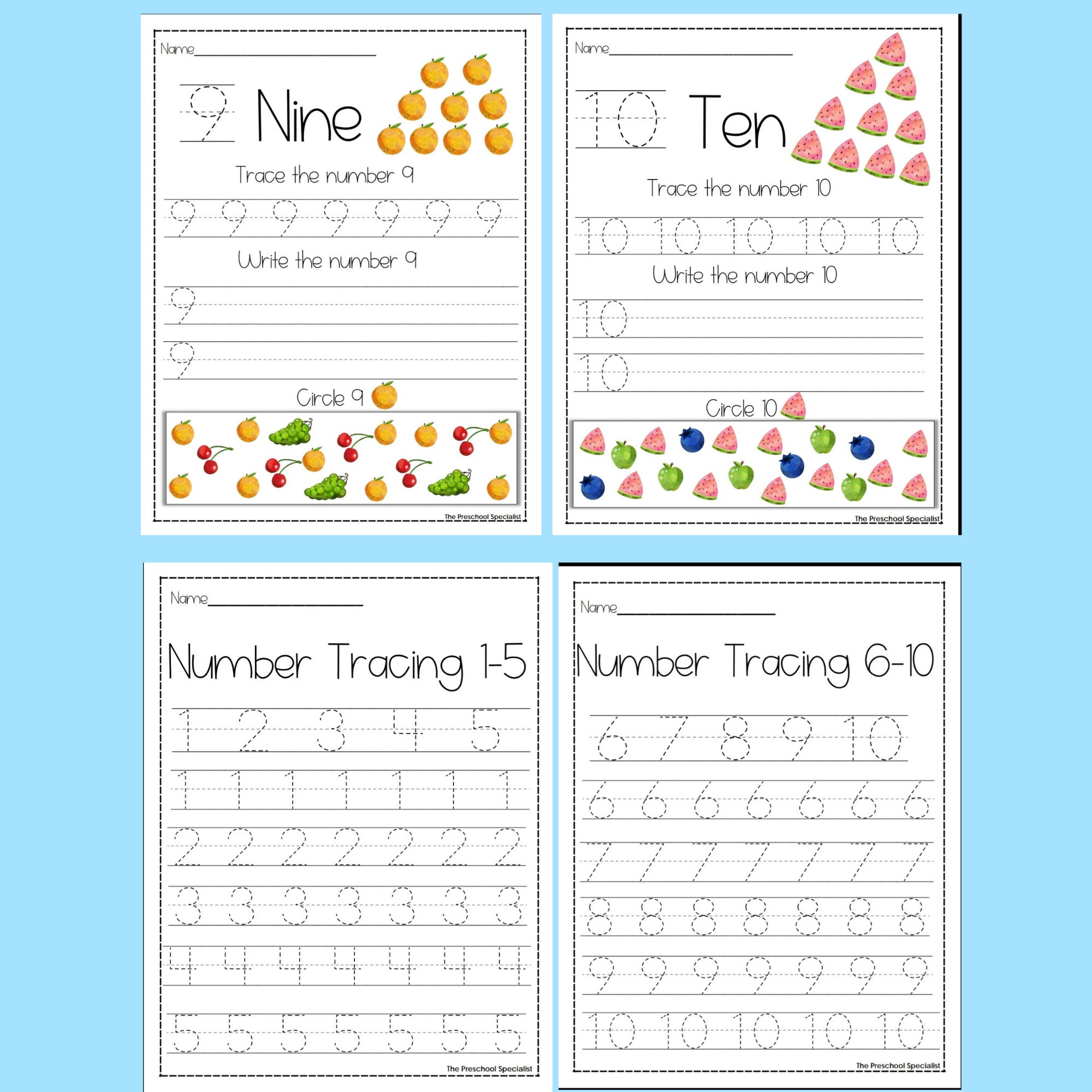 Printable Preschool Number Counting & Tracing Busy Book Activity ...