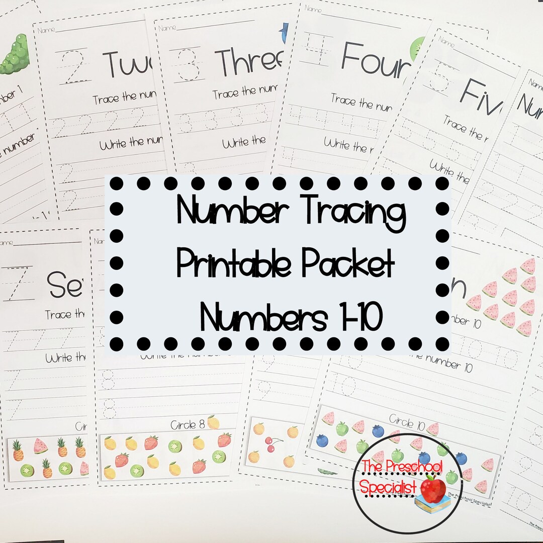 Printable Preschool Number Counting & Tracing Busy Book Activity ...