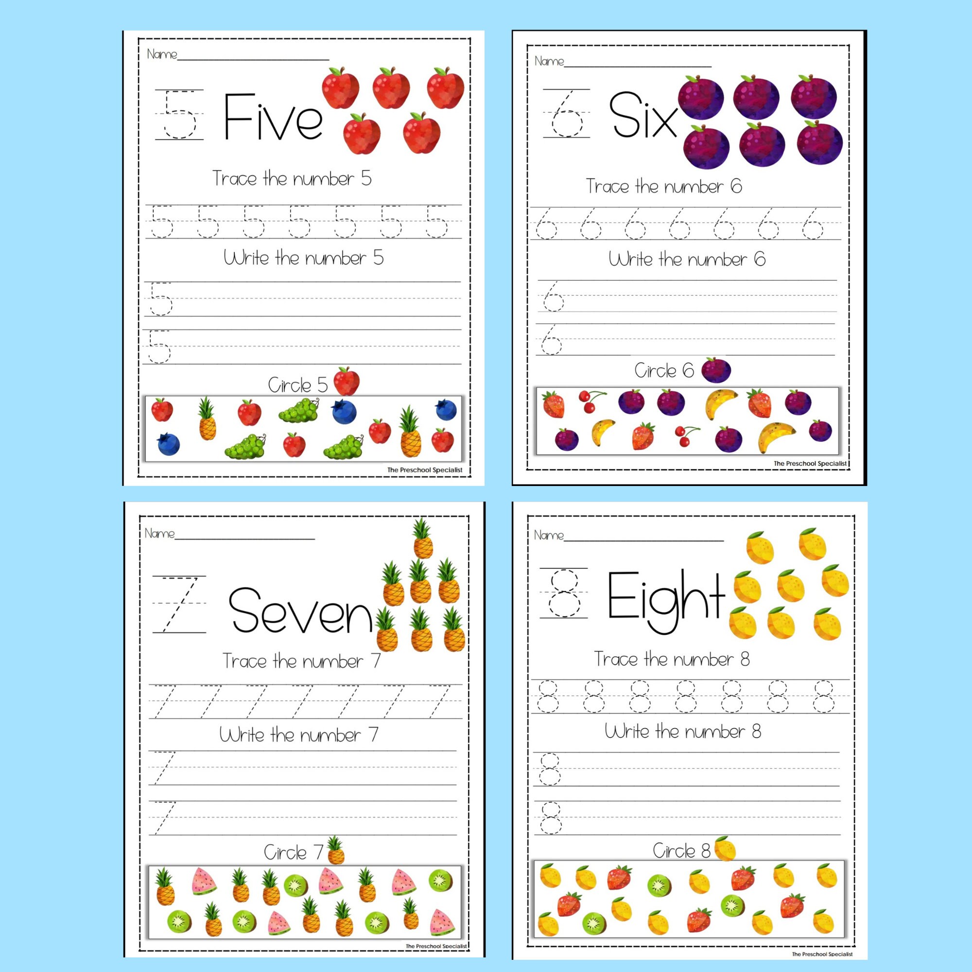 Printable Preschool Number Counting & Tracing Busy Book Activity ...