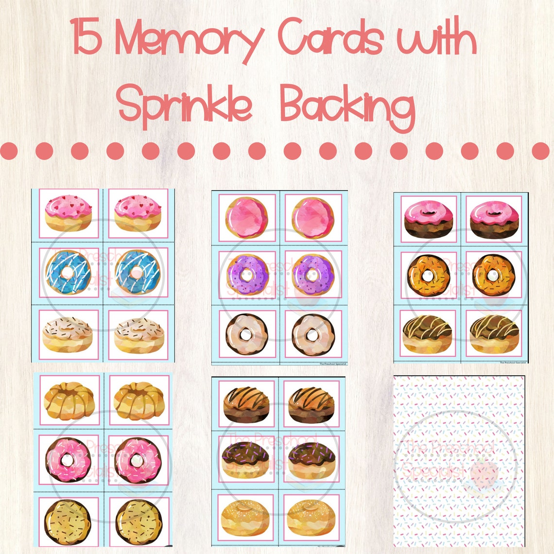Donut Match Memory Game Busy Book Activities Preschool Printable - Etsy