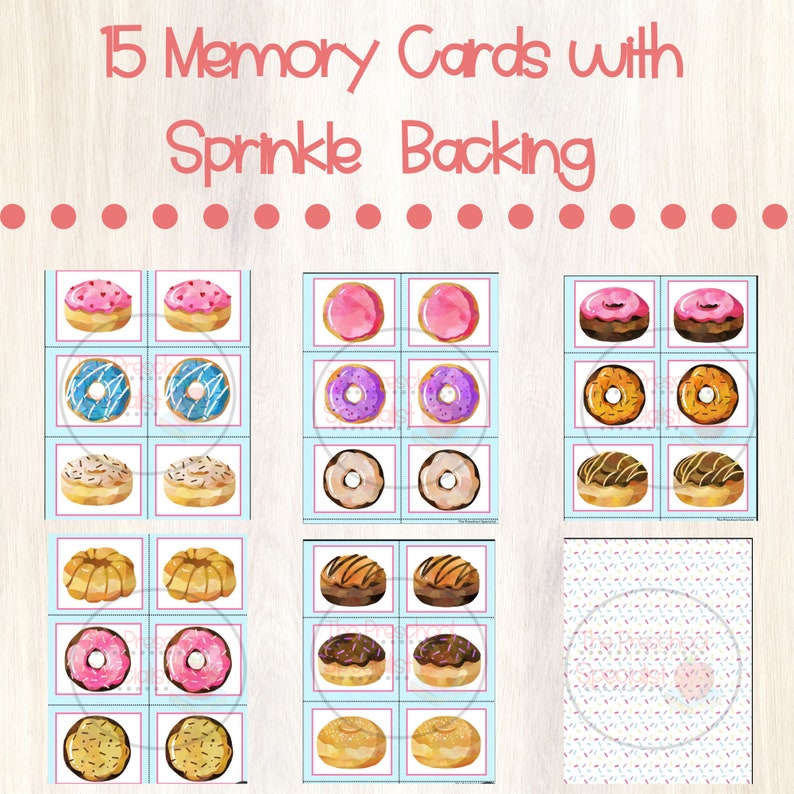 Donut Match Memory Game Busy Book Activities Preschool Printable - Etsy