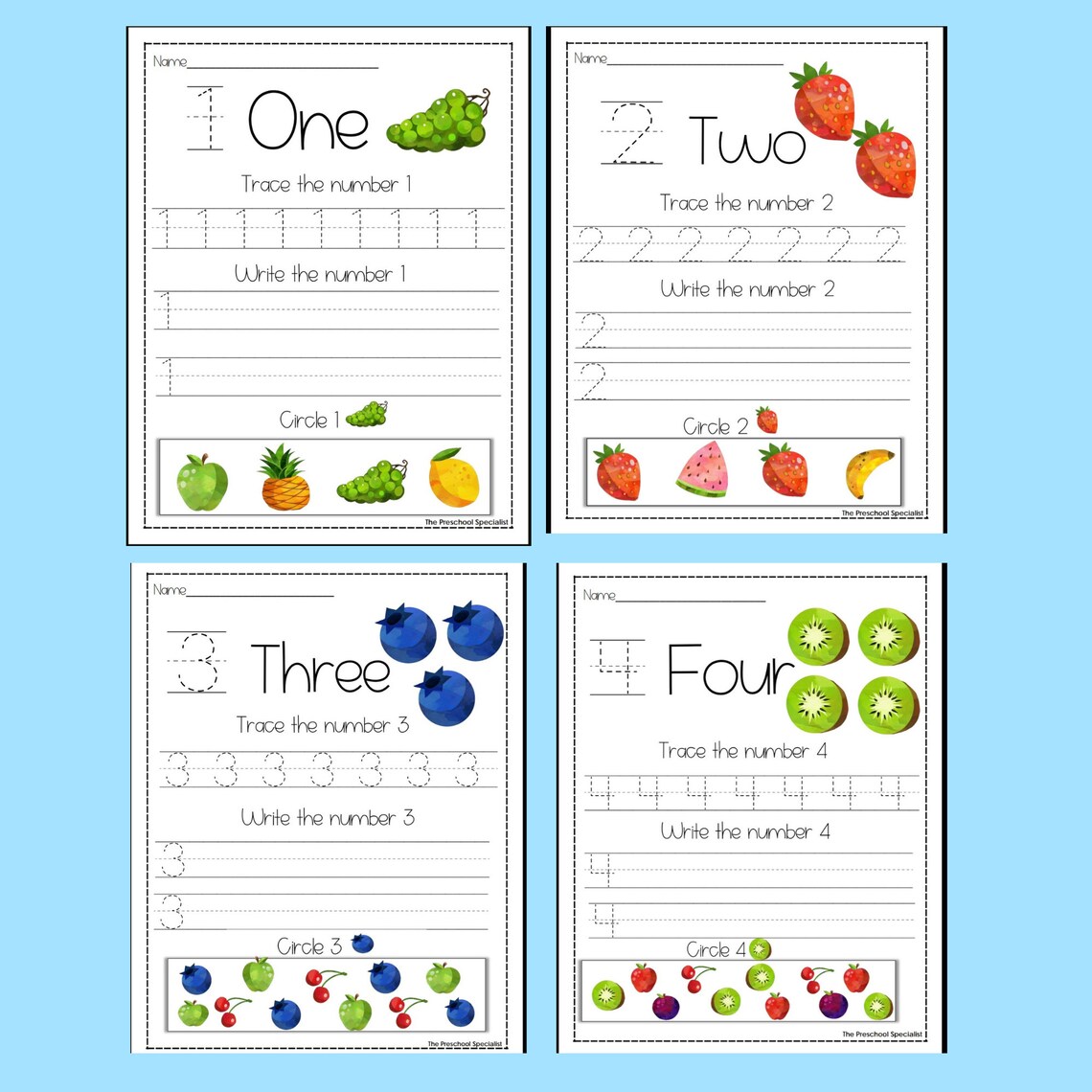 Printable Preschool Number Counting & Tracing Busy Book Activity ...