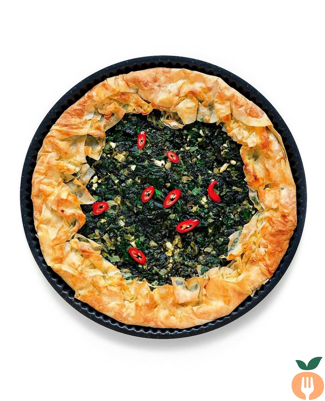 Spinach Pie With Phyllo Recipe PDF (cups + Grams) | Printable | Easy Layered, Cheese & Spinach ...