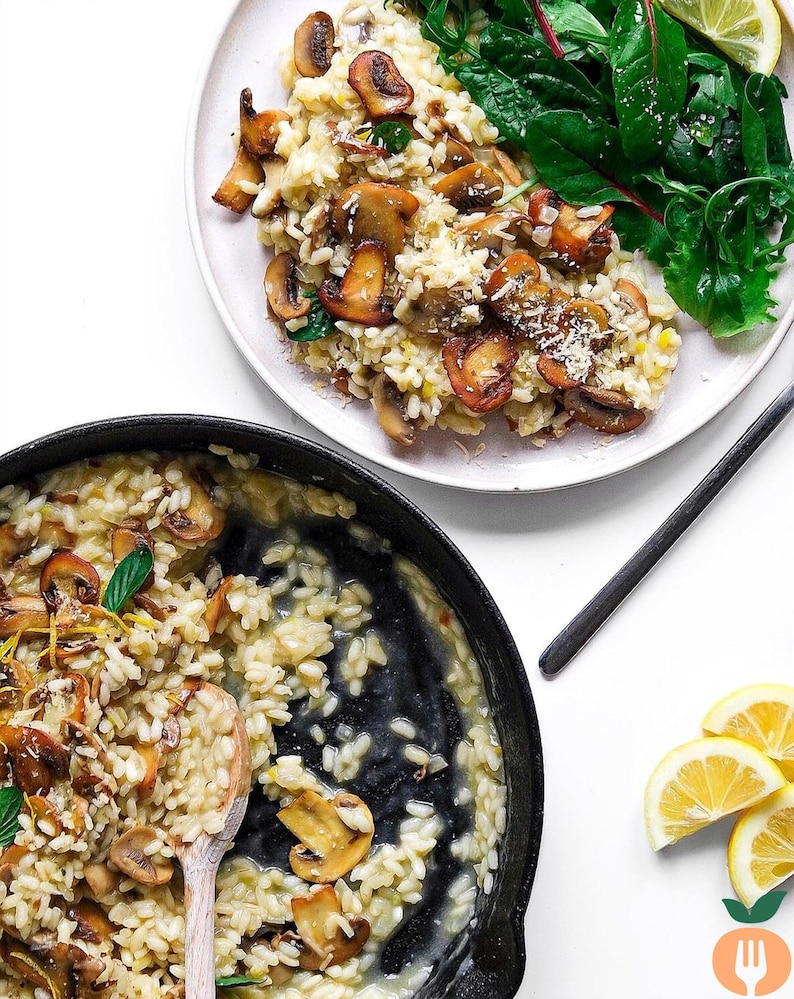 Creamy Mushroom Risotto Recipe PDF (cups + Grams) | Printable | Arborio ...