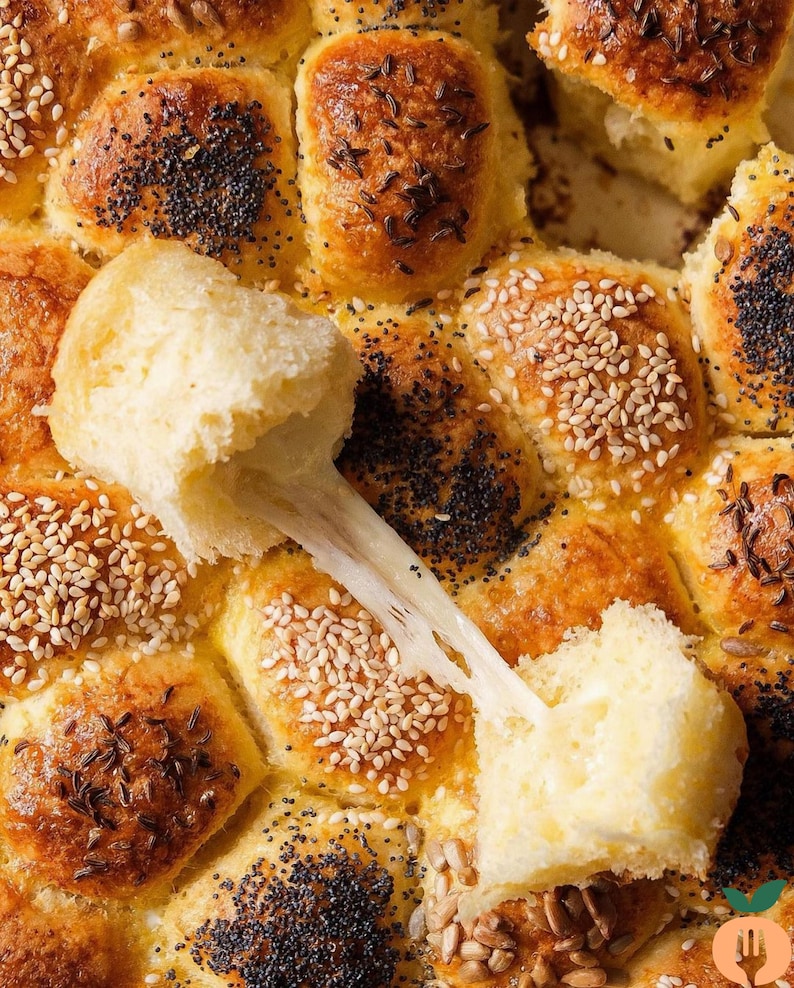 Pull-apart Mozzarella Cheese Bread Recipe PDF (cups + Grams ...