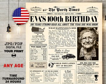 100th Birthday Newspaper | Etsy