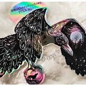 Raven Crow Holographic Sticker - Etsy