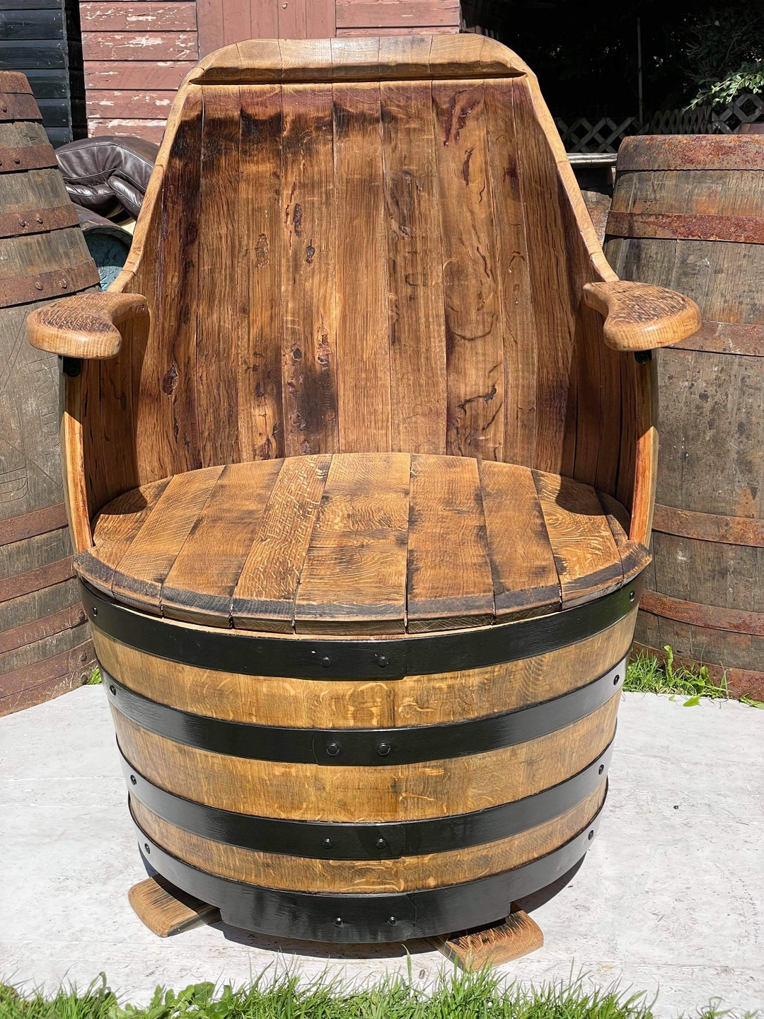 Cask Armchair - “the Hogs Head” With Stave Feet and Spinner! - Etsy UK