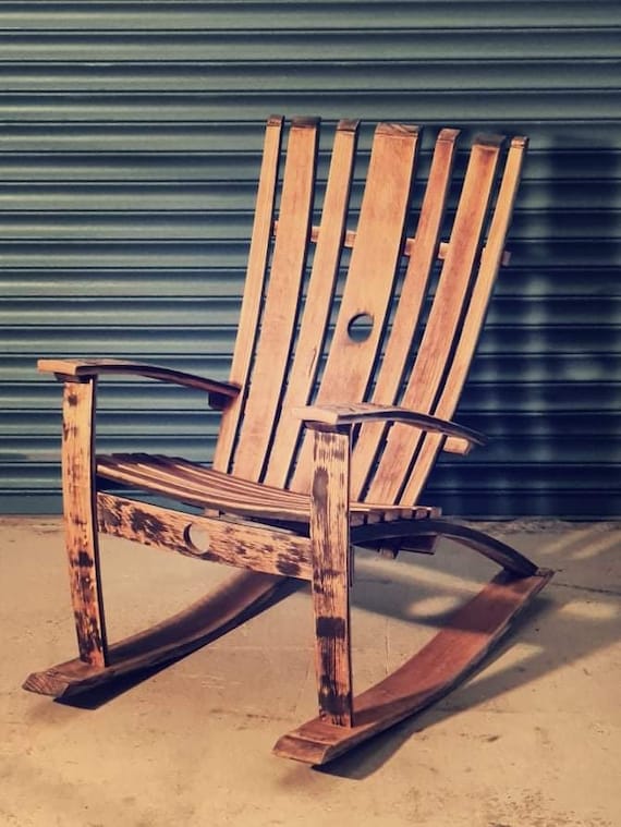 Oak Barrel Stave Rocking Chair the Deck - Etsy UK