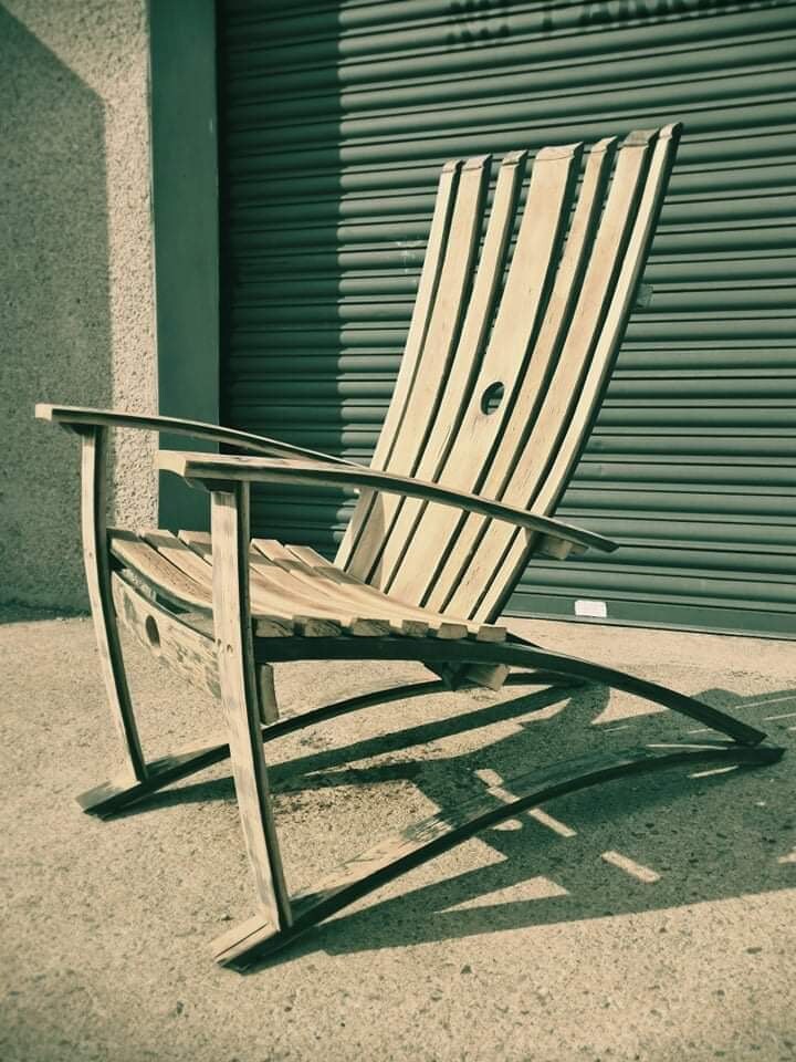 Oak Barrel Stave Rocking Chair the Deck - Etsy UK