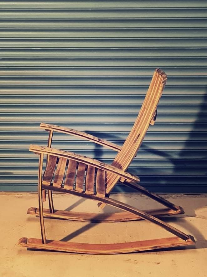 Oak Barrel Stave Rocking Chair the Deck - Etsy UK