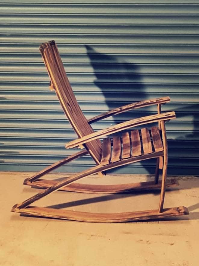Oak Barrel Stave Rocking Chair the Deck - Etsy UK