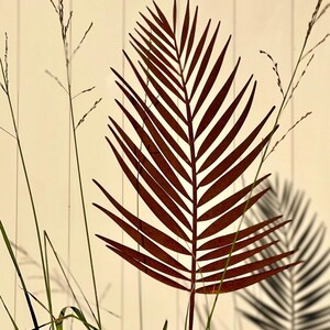 Rusty Metal Palm Leaf Plant Stakes: Tropical Garden Decor - Etsy