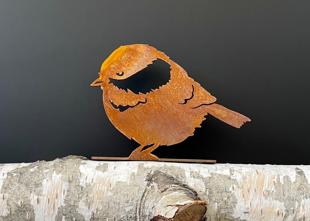 Cute Rusty Sparrow Topper - Decorative Ornament - Rusted Metal Art ...