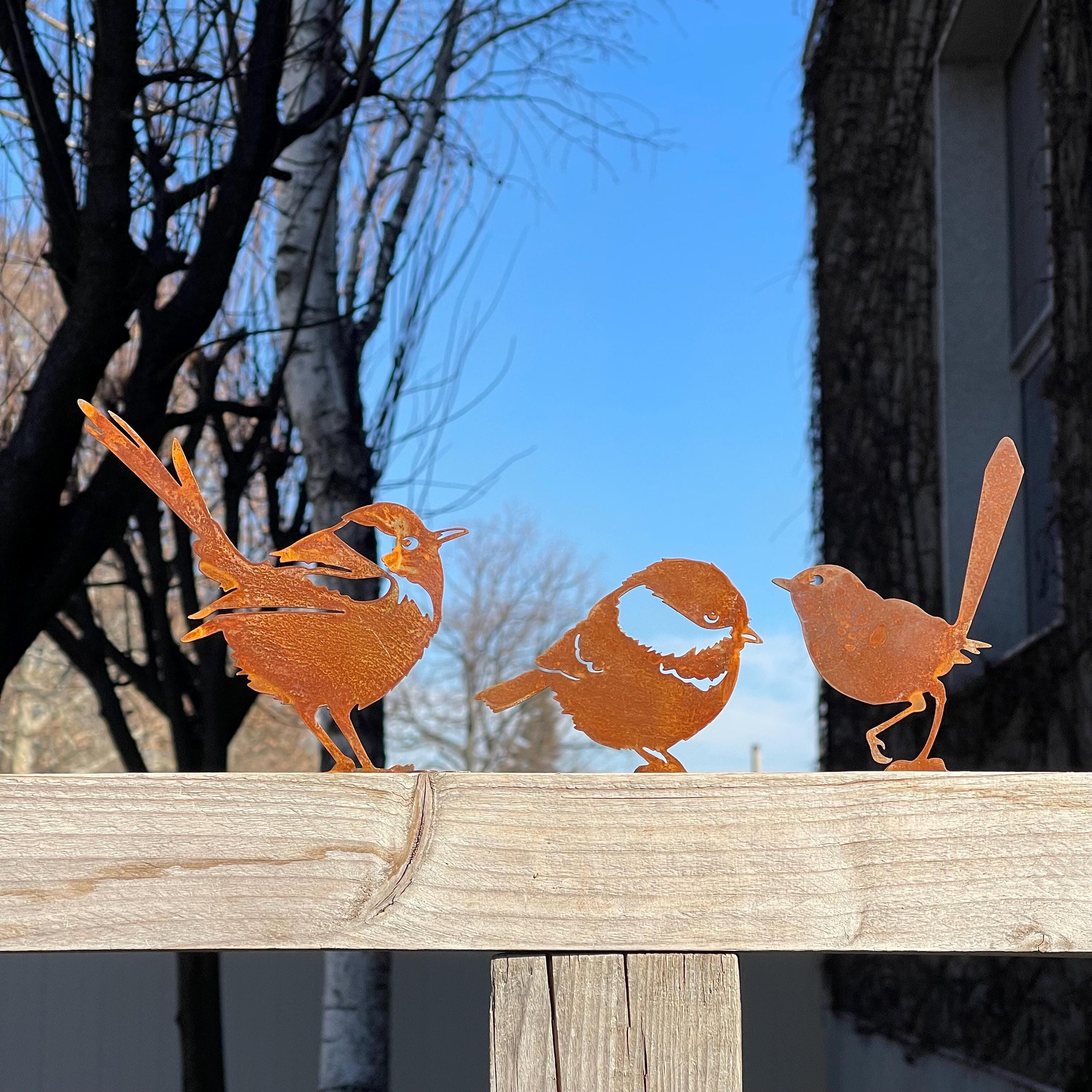 Rusty Metal Bird Set: Sparrow & Wagtail Garden Art - Etsy