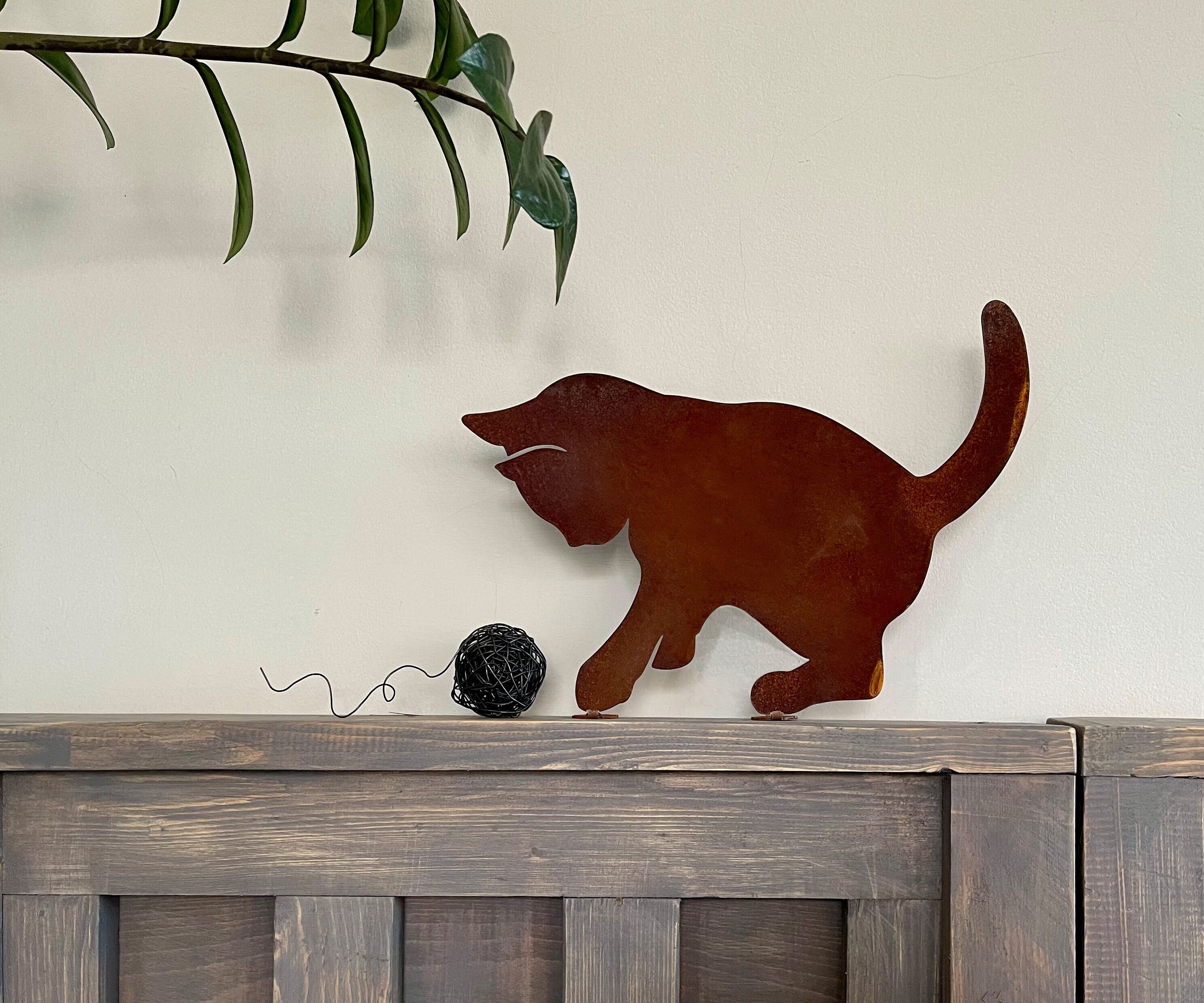 Rusty Cat Metal Garden Design Rusted Metal Animal - Etsy