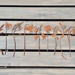 Rusted Metal Flower and Plant Bouquet for Garden Decor - Rustic Metal ...