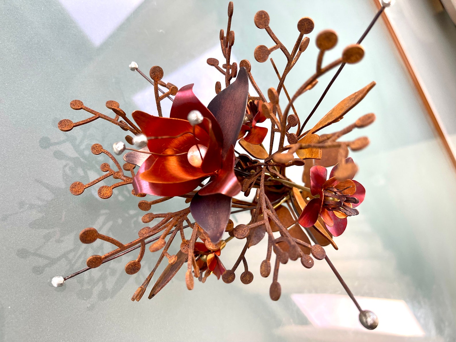 Mini Bouquet Sculpture Rusted Metal Flower and Plant Design - Etsy