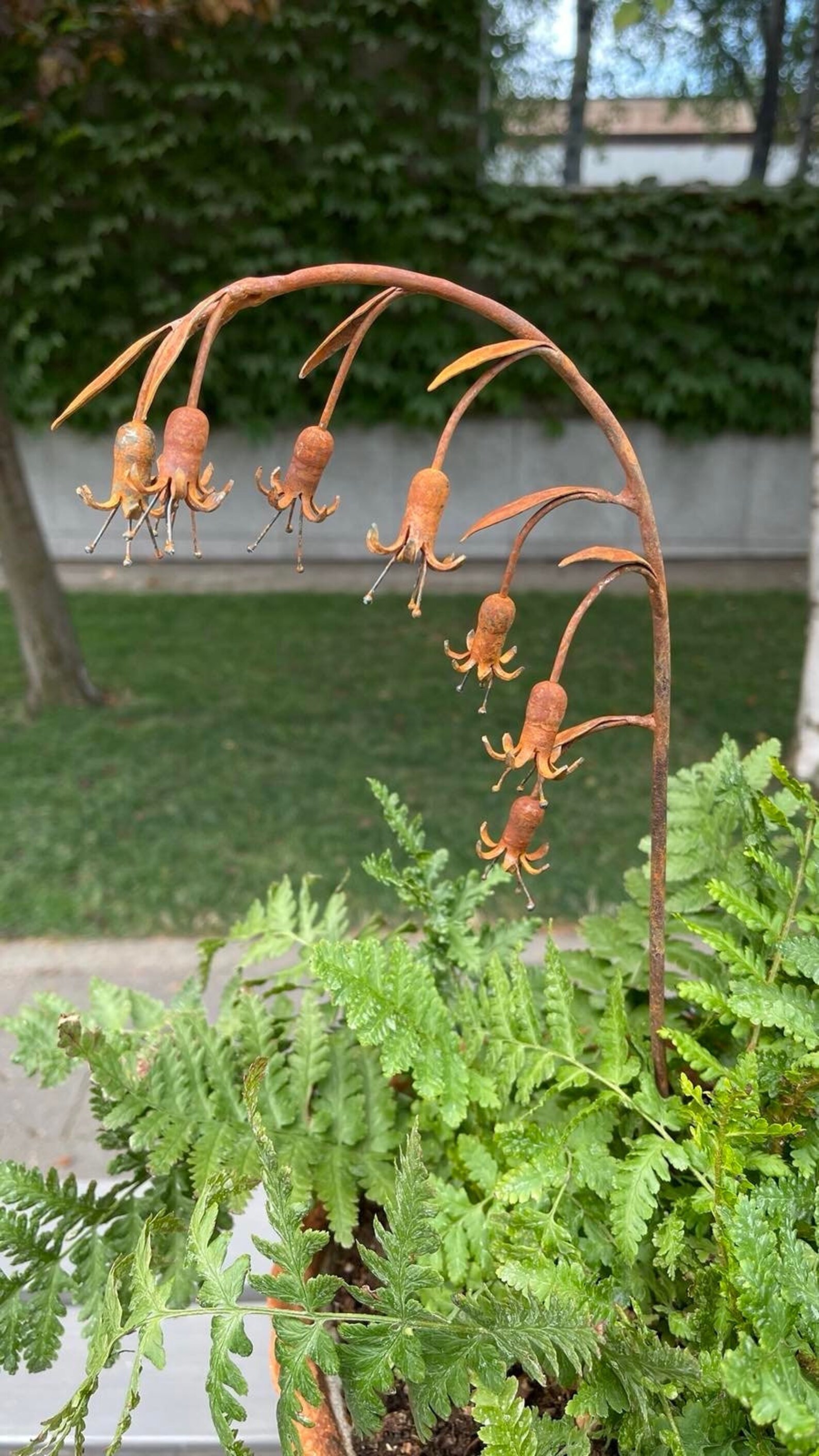 3D English Bluebell Sculpture Rusty Plant Stake Rusted - Etsy