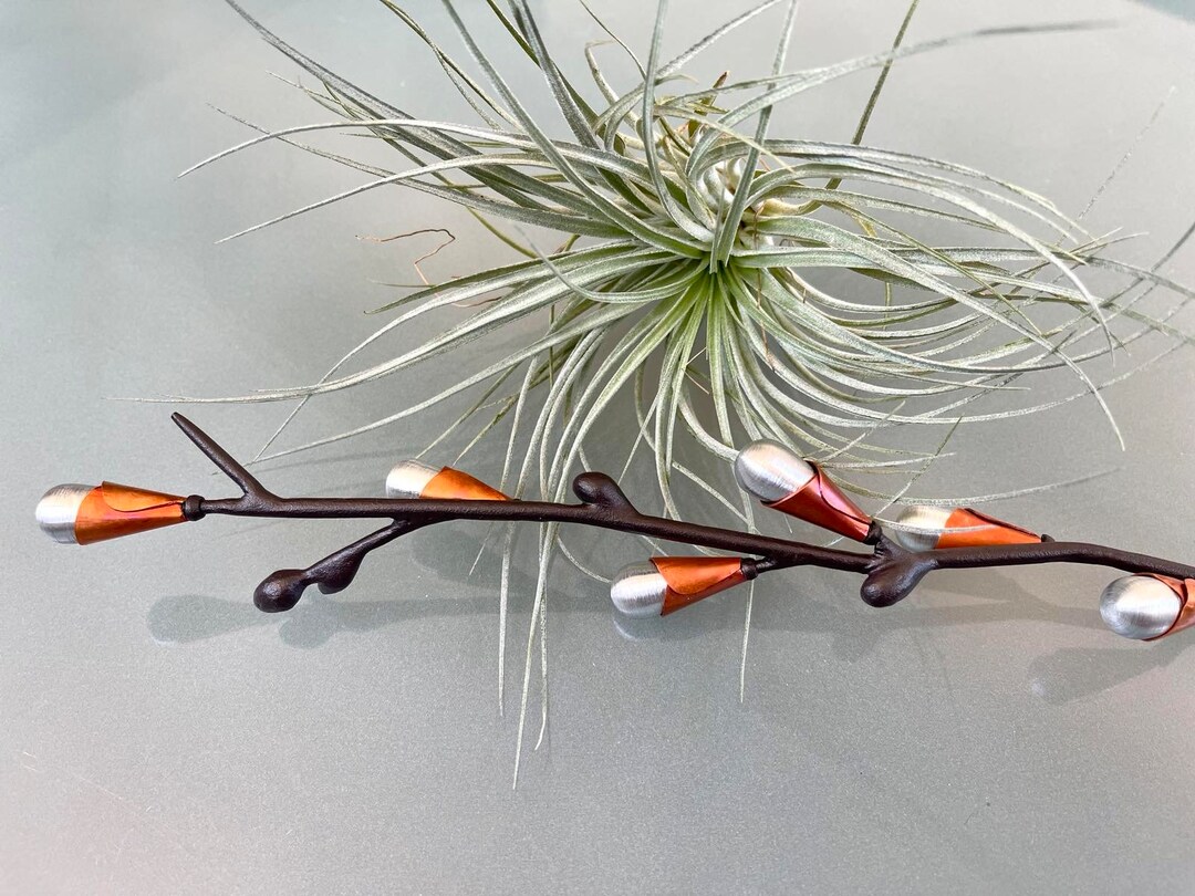 Metal Goat Willow Twig Sculpture: Copper Bud Floral Art - Etsy