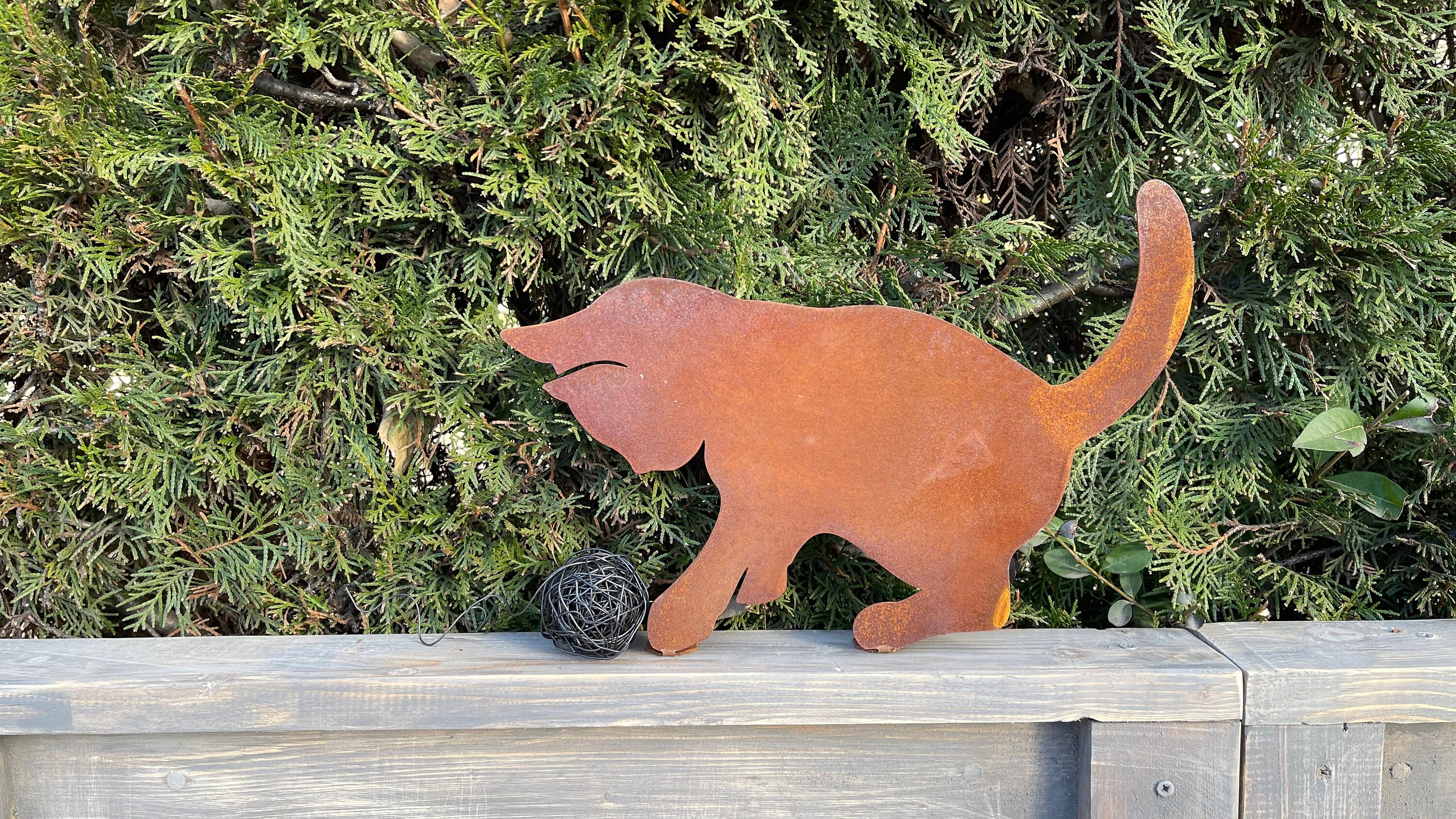 Rusty Cat Metal Garden Design Rusted Metal Animal - Etsy