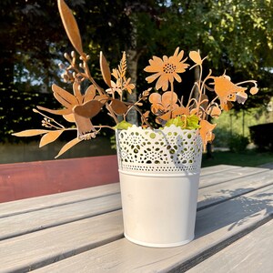 Rusted Metal Flower and Plant Bouquet for Garden Decor - Rustic Metal ...