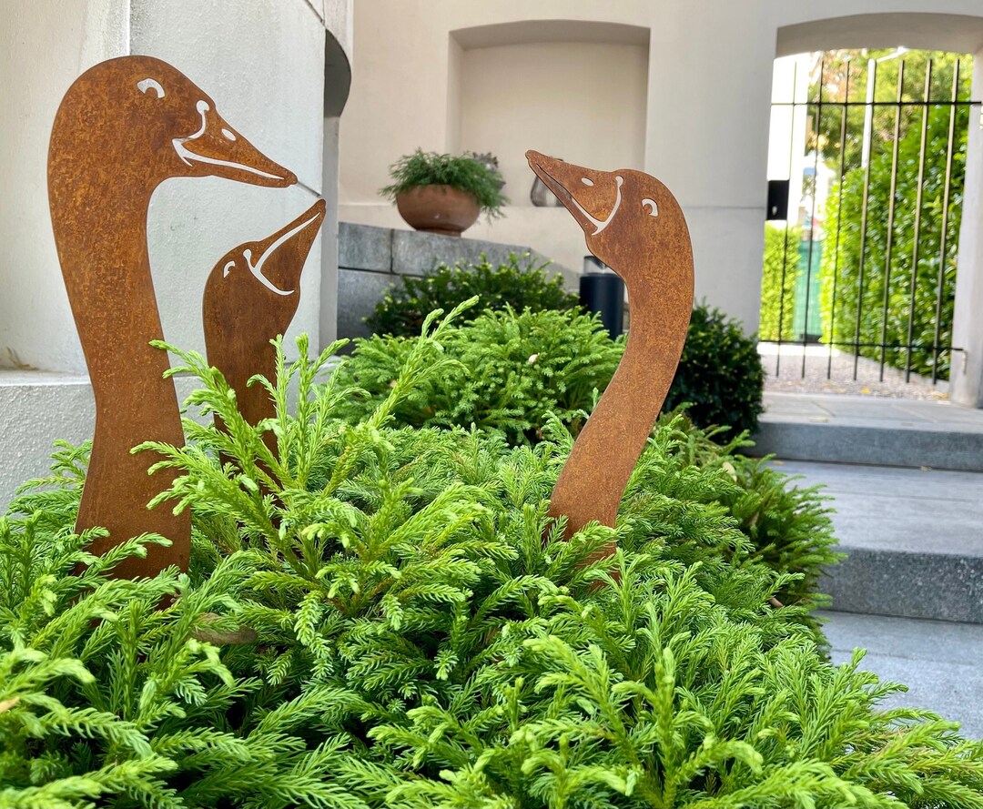 Set of 3 Geese Plant Stakes for Landscaping Purposes - Home and Garden ...