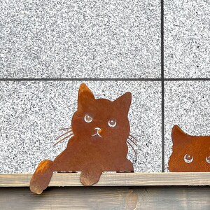 Rusted Metal Cat Sculpture: Outdoor Garden Fence Art - Etsy