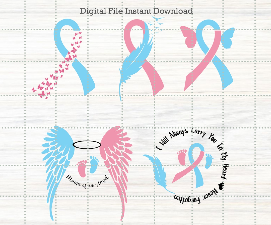 Miscarriage Infant Awareness Ribbon Svg, in October We Wear Pink and ...