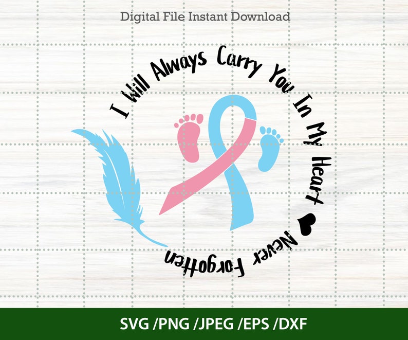 Miscarriage Infant Awareness Ribbon Svg, in October We Wear Pink and ...
