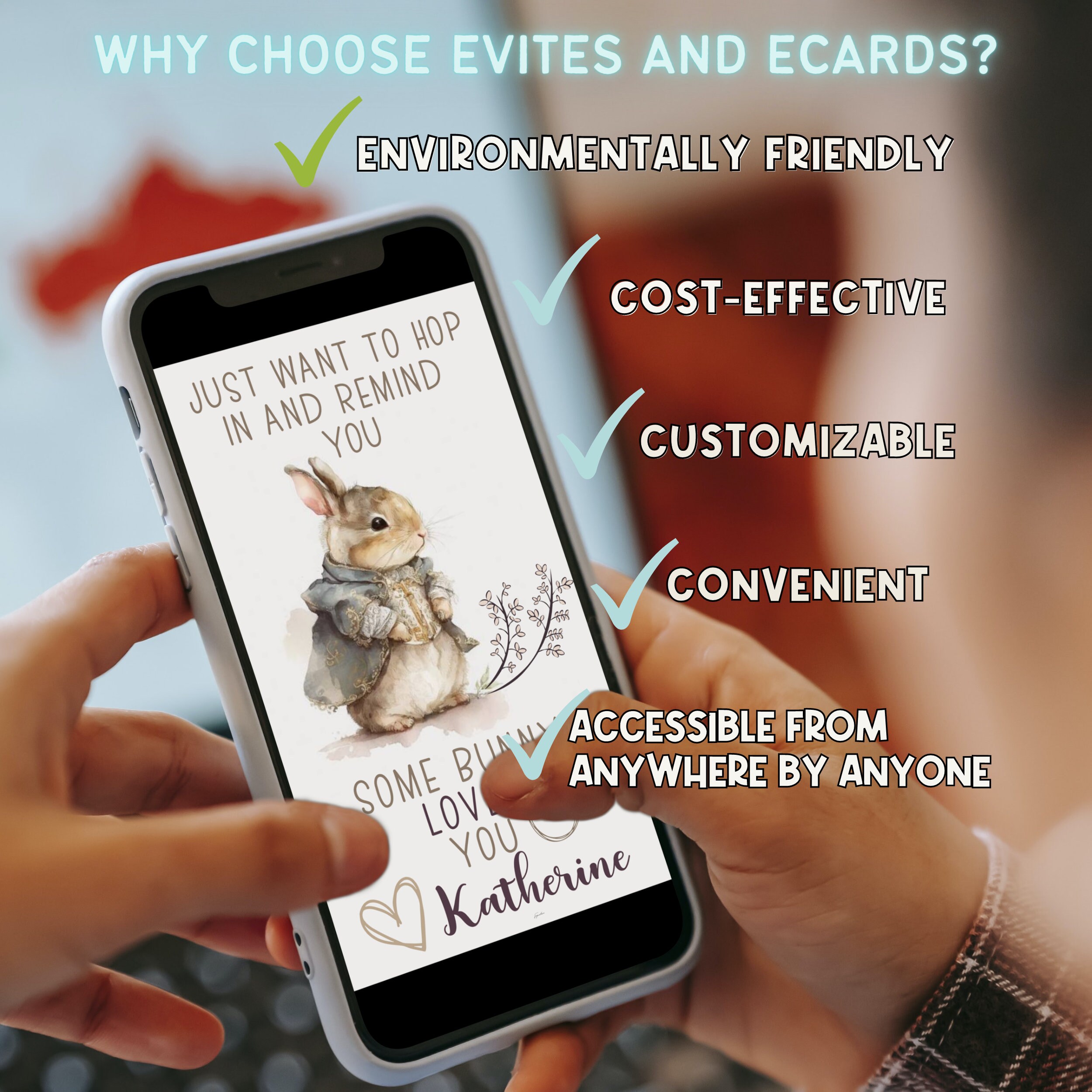 Easter Electronic Greeting Card Template "some Bunny Loves You " With ...