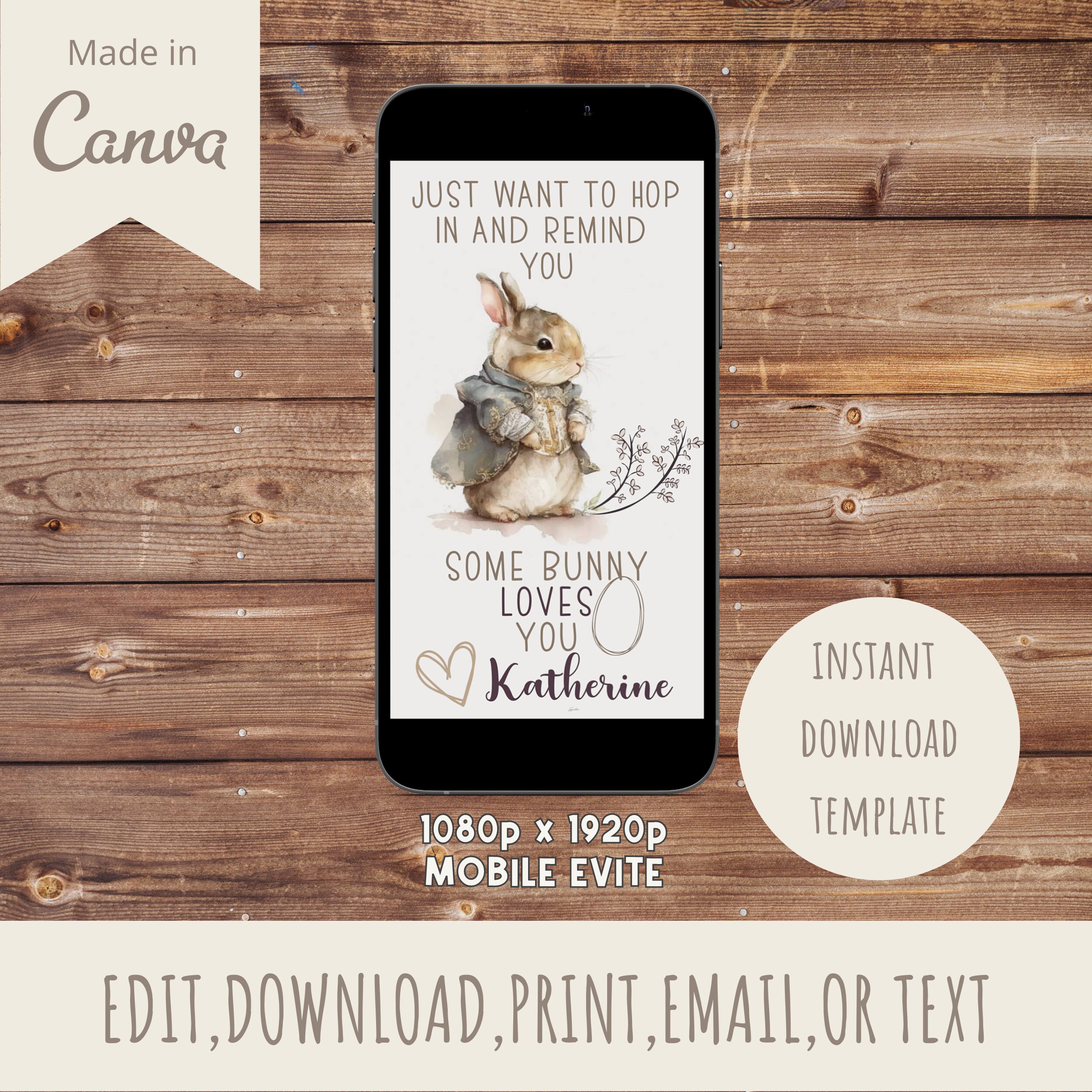 Easter Electronic Greeting Card Template some Bunny Loves You With ...