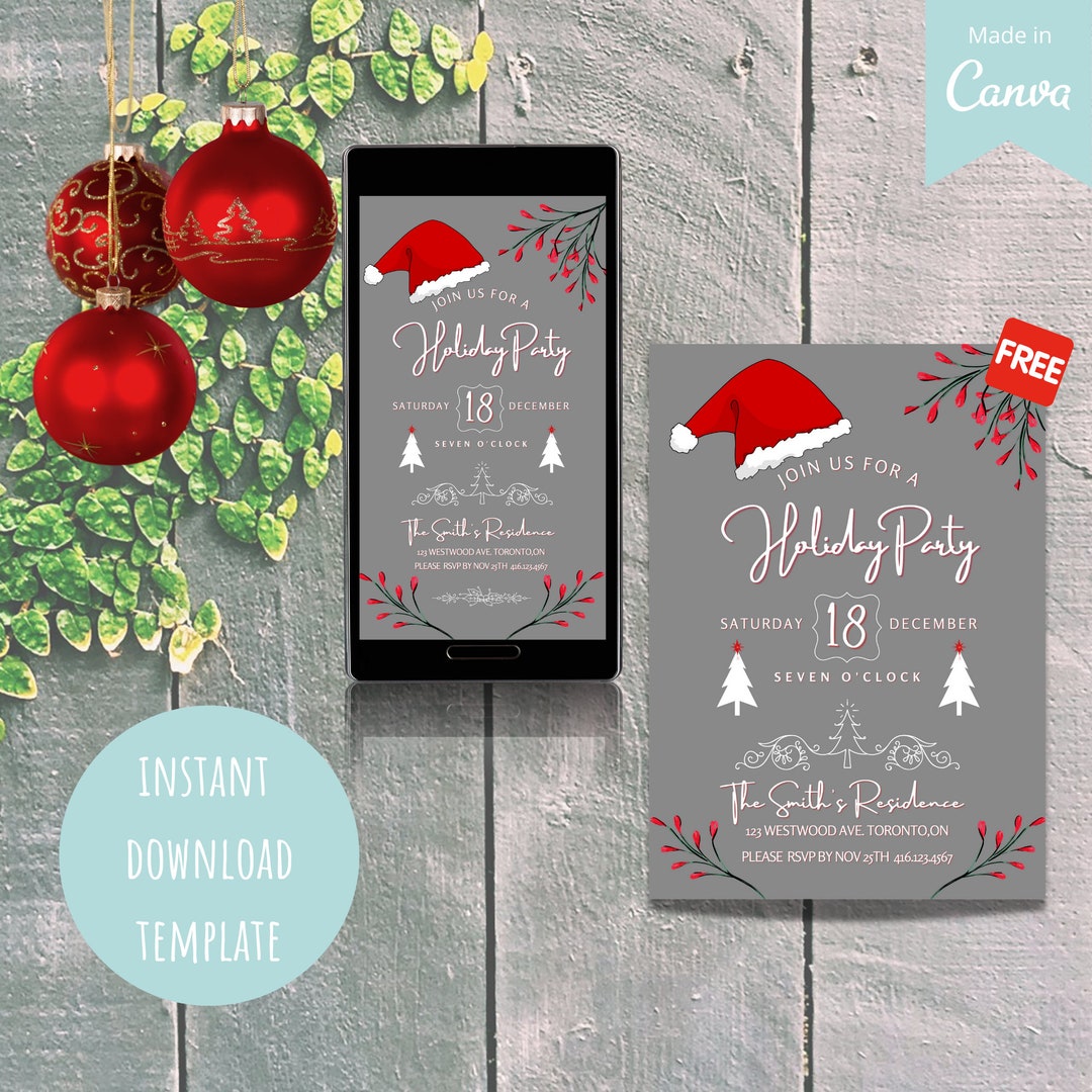 Christmas Party Evite and Invitation Templates Mobile E-vite Electronic ...
