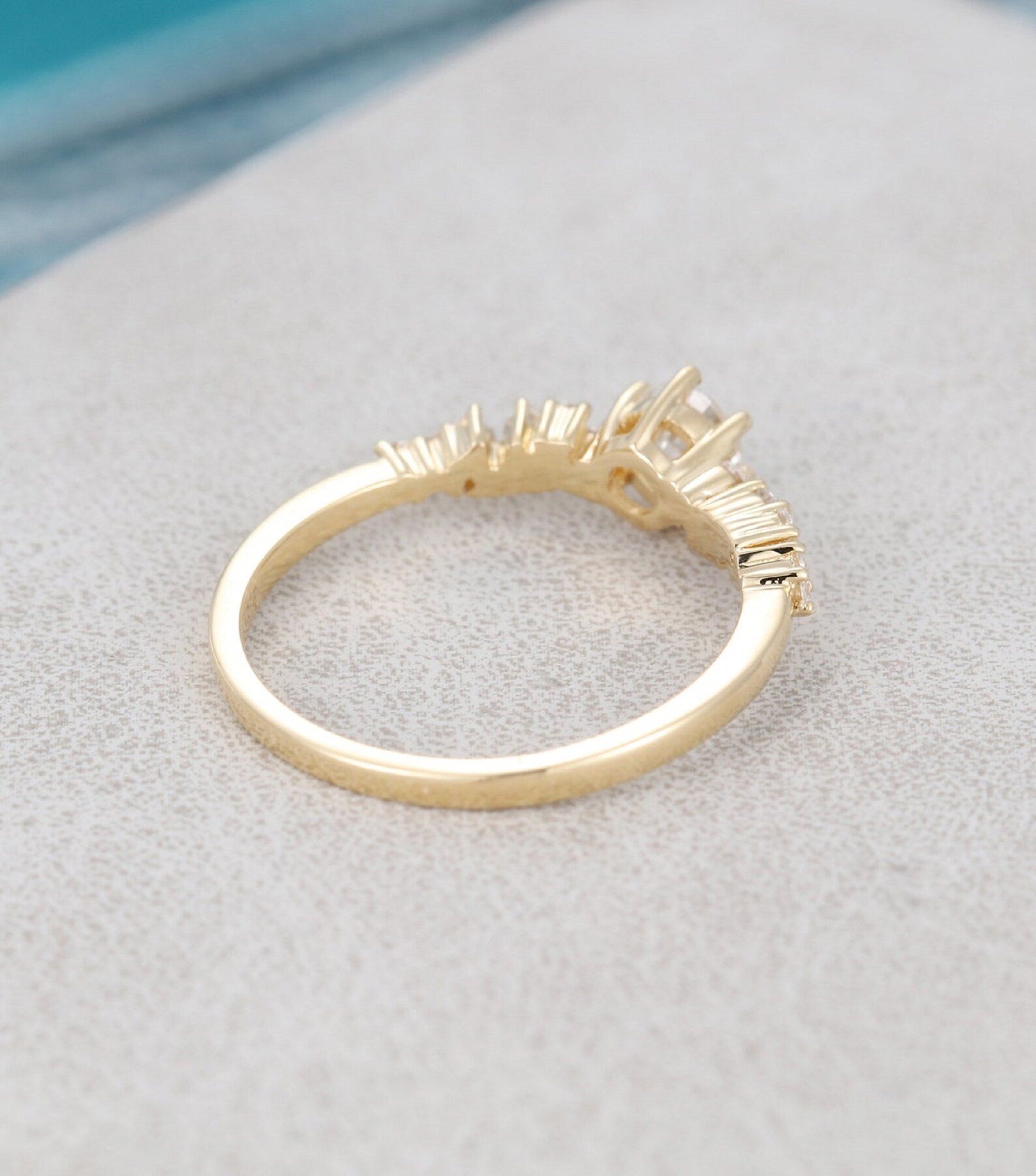 Delicate Round Cut Engagement Ring 4mm Brilliant Moissanite - Etsy