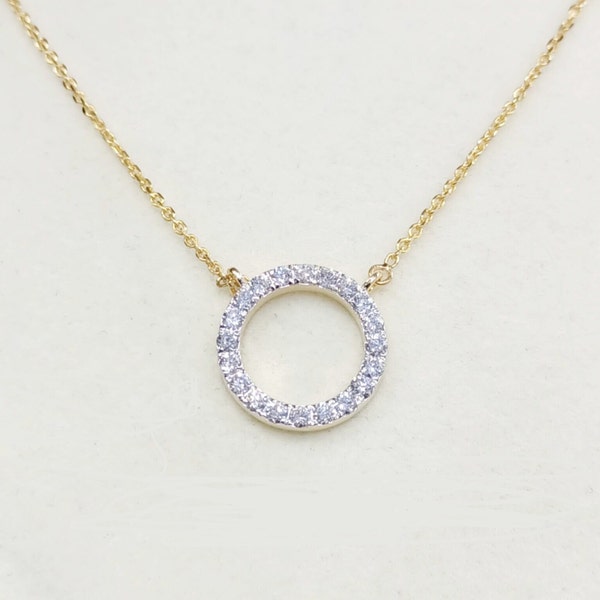 Moissanite Diamond Circle Necklace - Etsy