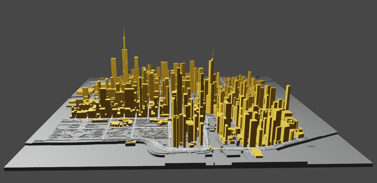 Downtown Chicago 3D Model - Etsy